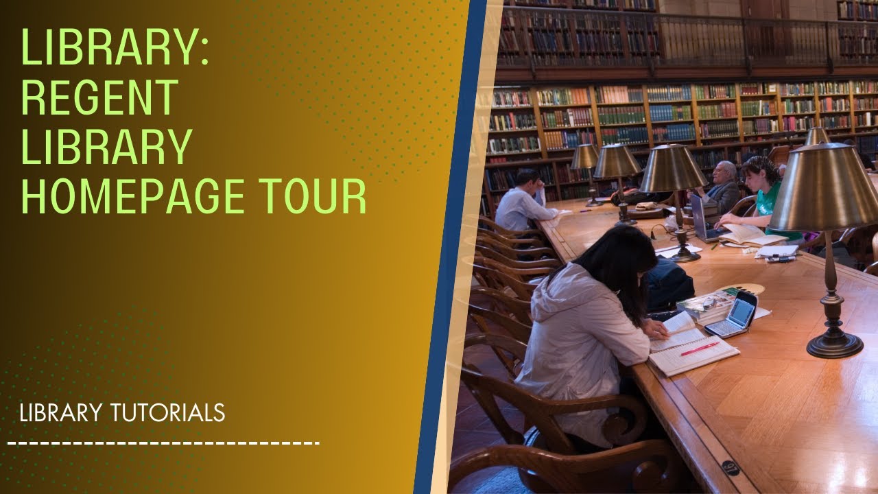 Regent Library Homepage Tour - YouTube