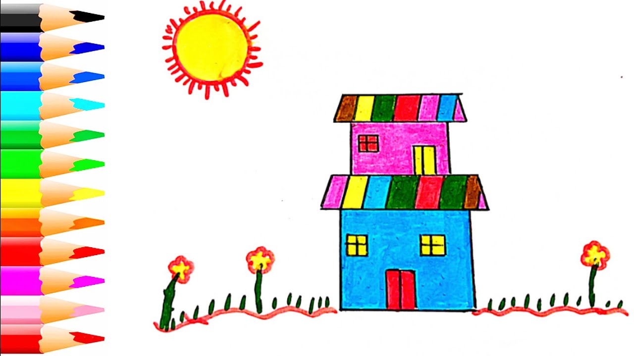 house drawing | how to draw a house drawing simple step by step home ...