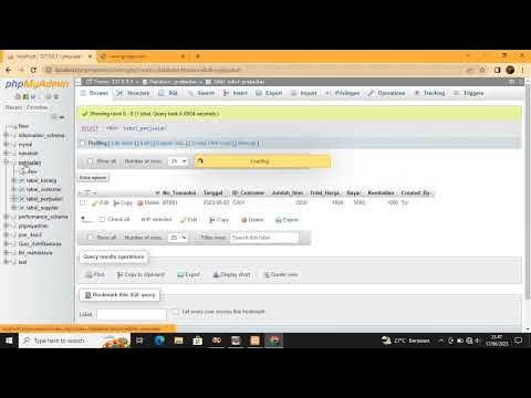 cara untuk membuat database penjualan di mysql - YouTube