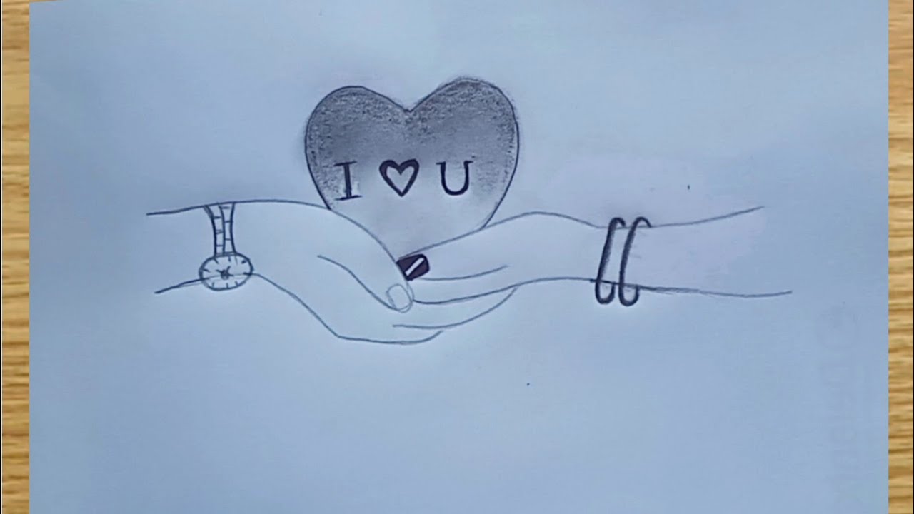 romantic couple hands drawing holding love //how to draw lovely hands ...
