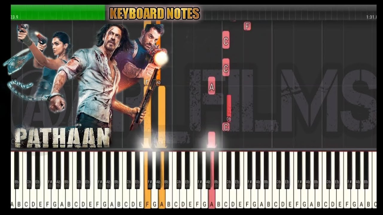 Pathaan Mass BGM KEYBOARD NOTES PIANO COVER || Vishal Chandrashekar ...
