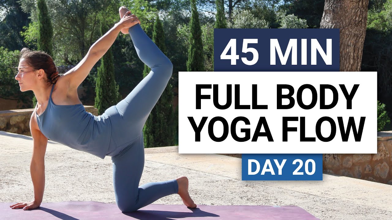 45 Min Full Body Yoga Flow | Day 20 - 30 Day Yoga Challenge - YouTube