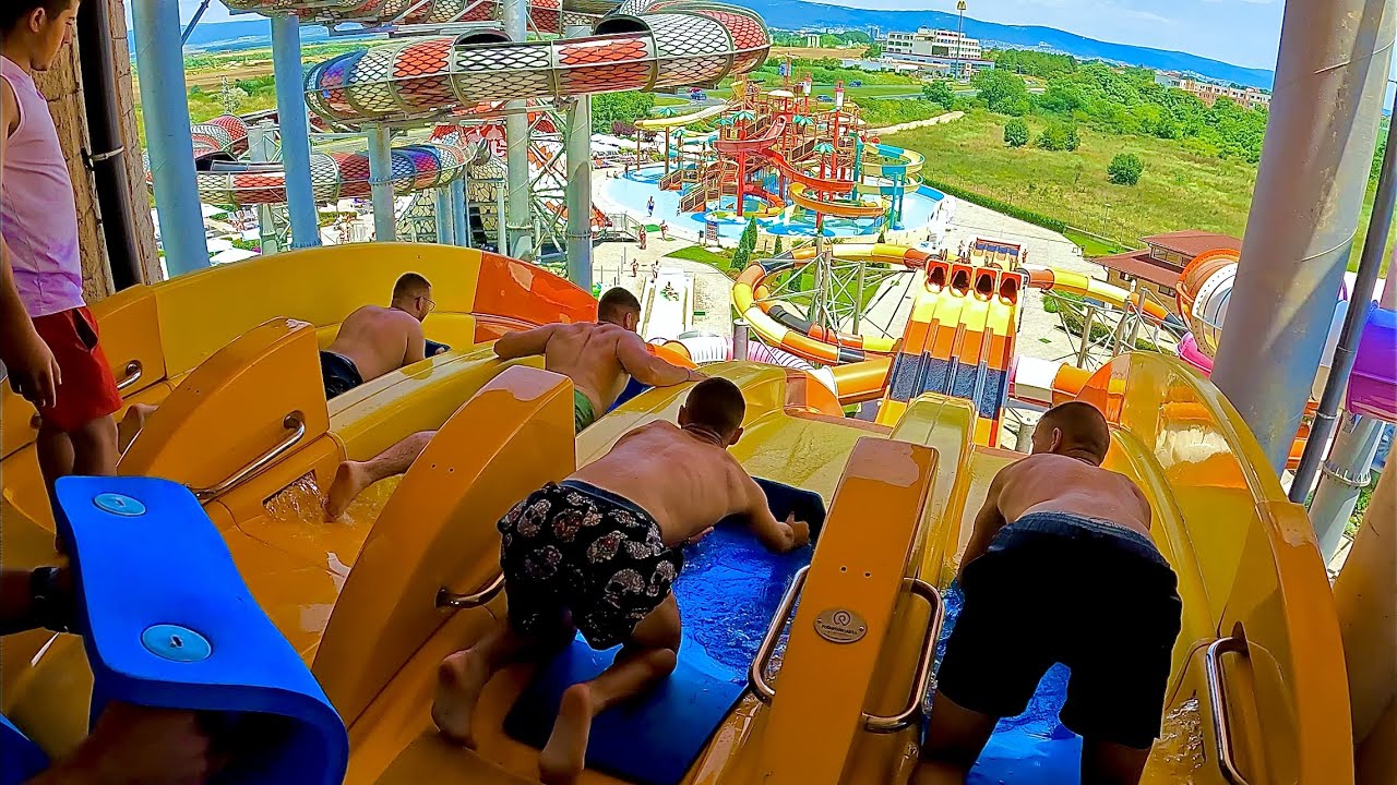 Mat Racer Water Slide at Aquapark Nessebar - YouTube
