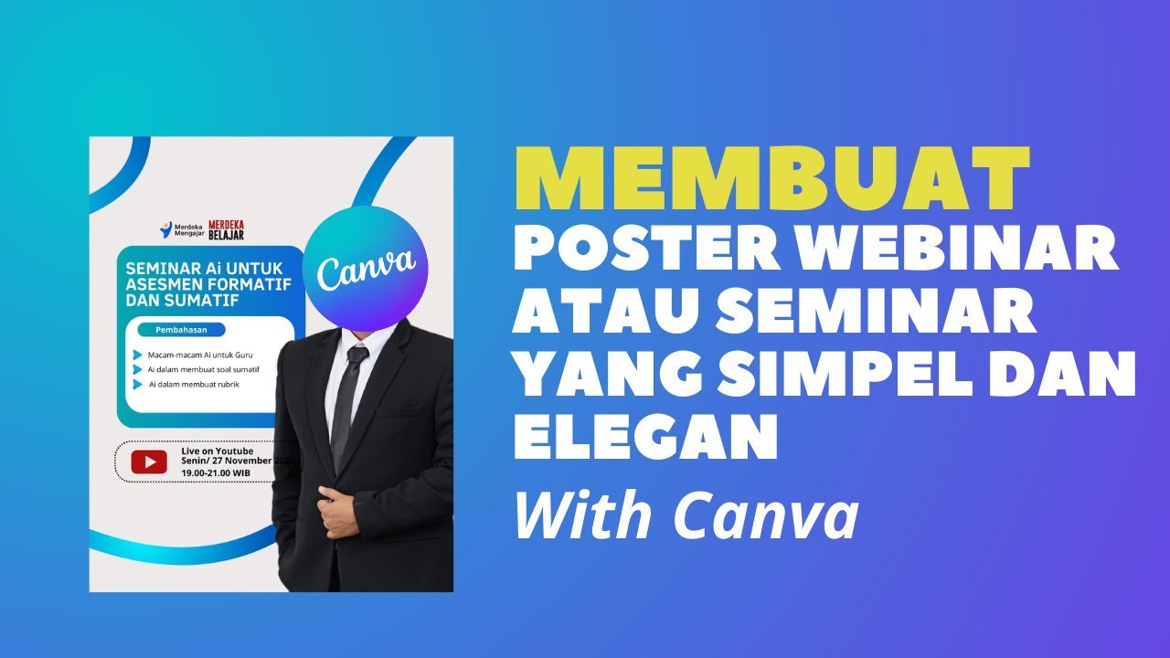 Hanya Gunakan Canva !! Bisa Membuat Poster Webinar atau Seminar yang ...