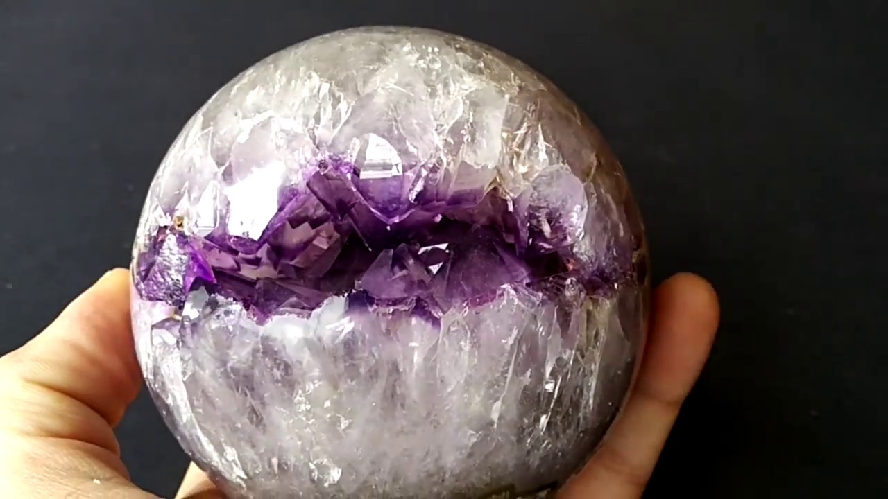 Amethyst Geode Sphere - YouTube