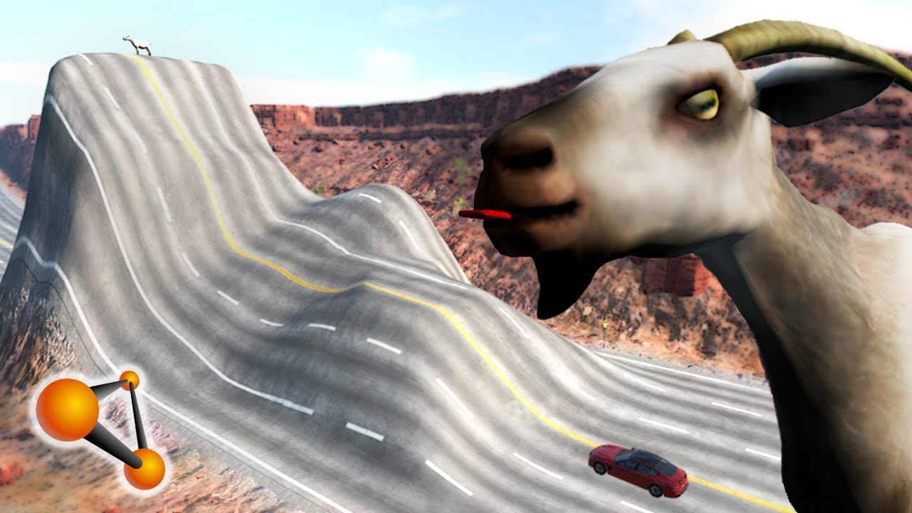 CARS VS GIANT BULGE #2 GOAT ON THE HILL - BeamNG Drive FanClub - YouTube