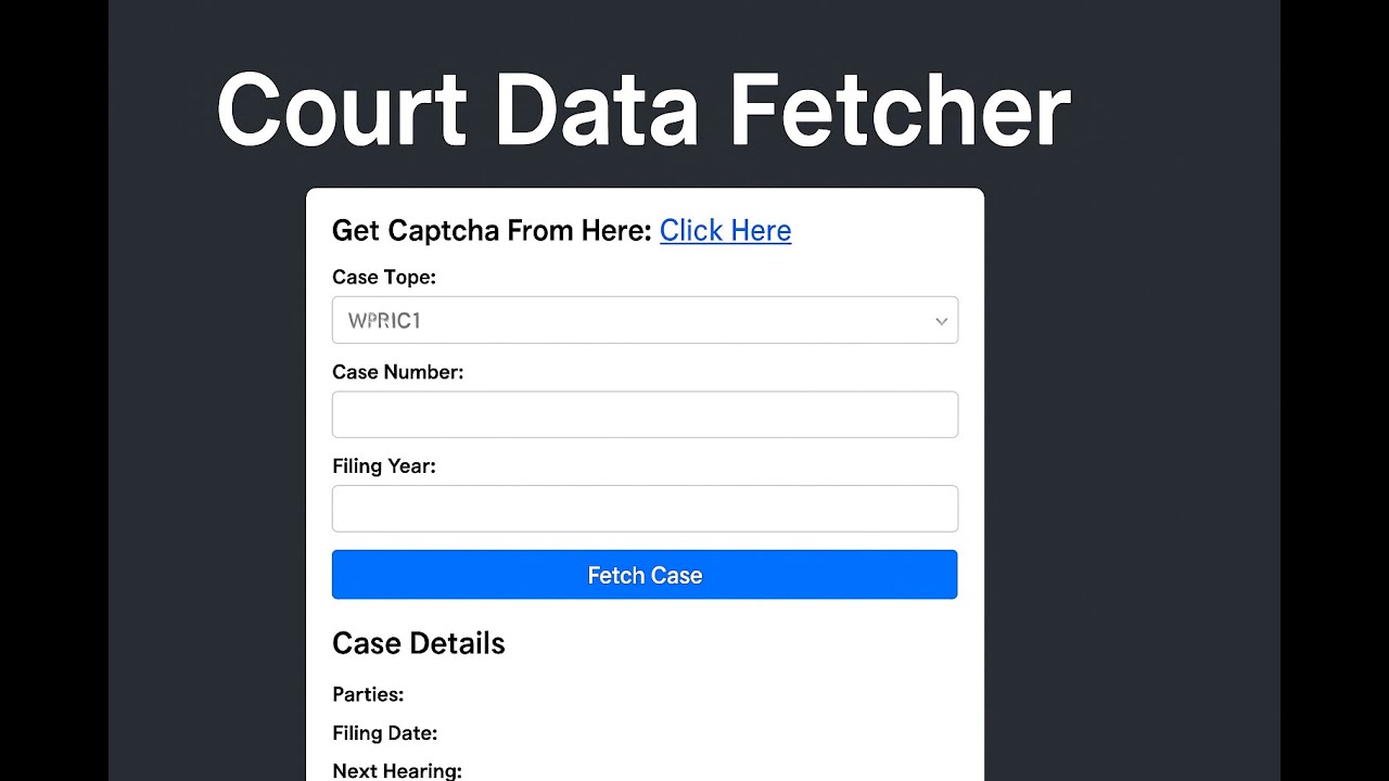 Court-Data Fetcher & Mini-Dashboard - YouTube
