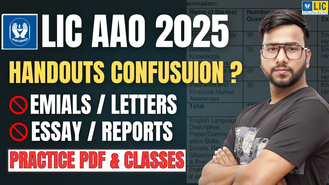 LIC AAO Mains 2025 | LIC AAO Handouts | Descriptive Topics Preparation ...