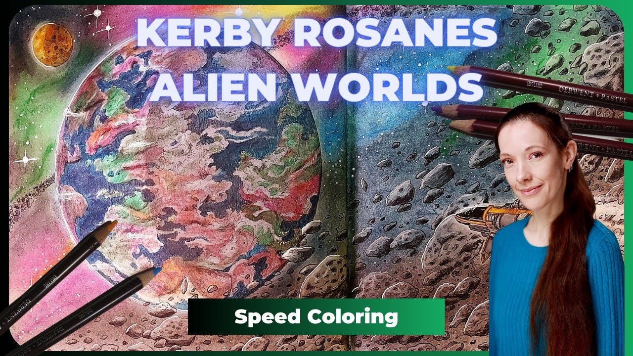 Adult Coloring Pencils and Pastels - Kerby Rosanes Alien Worlds ...