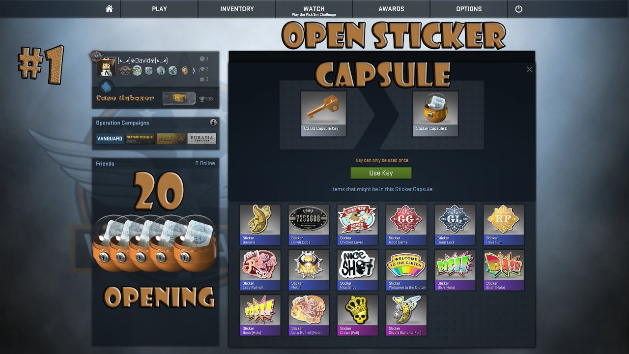 CS:GO Case Opening #1 - Sticker Capsule 2 - YouTube