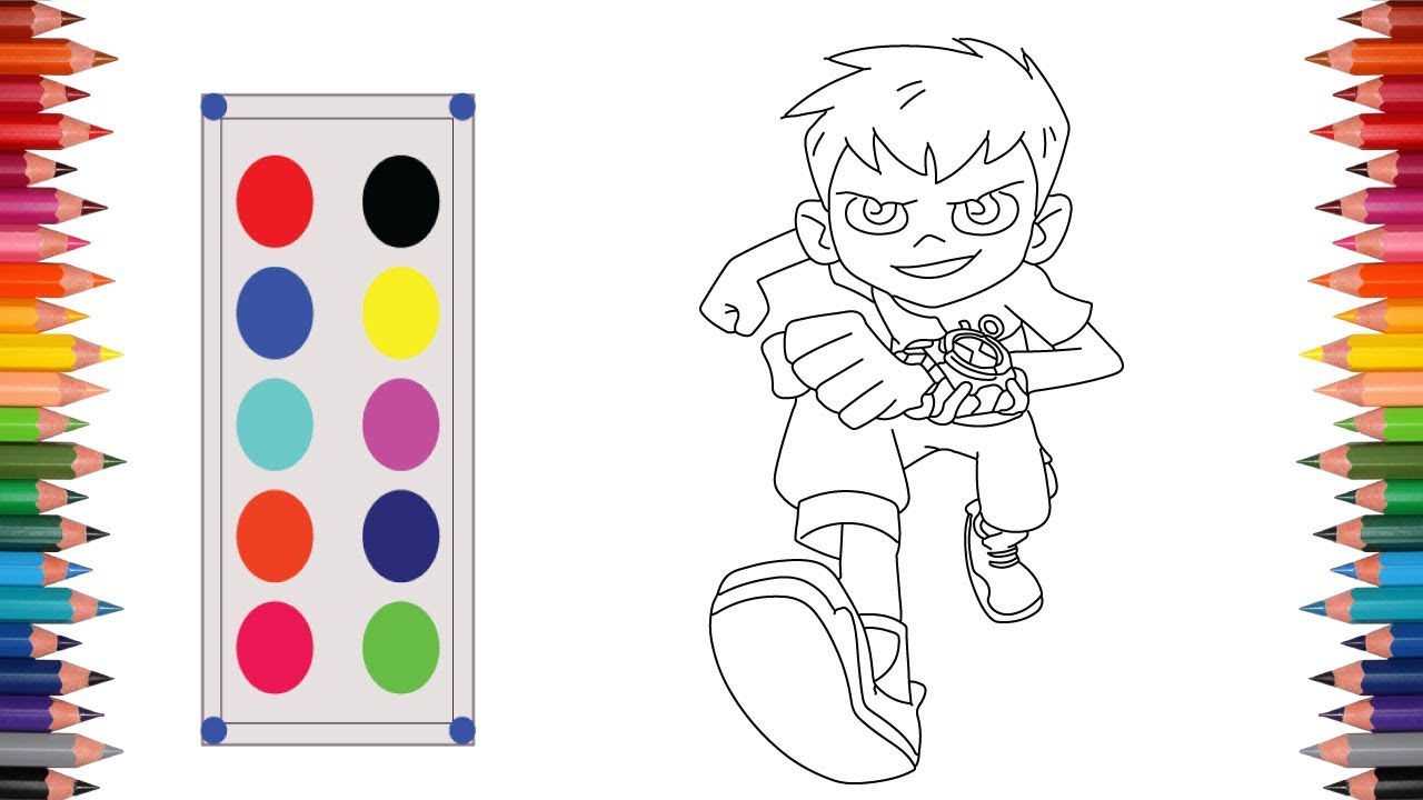How To Draw Ben Tennyson || Ben 10 || coloring and drawing - Learn ...