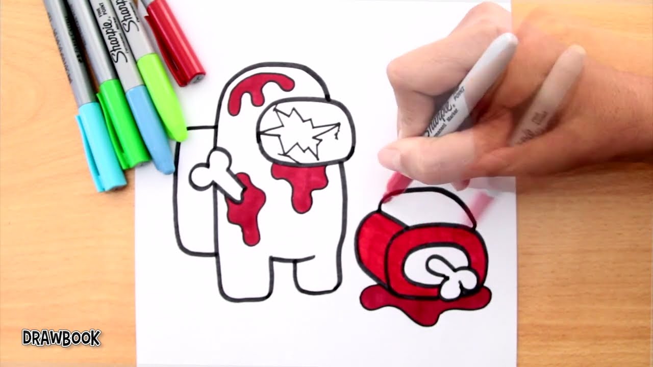 How to draw When the Impostor in AMONG US also gets Hurt Badly - YouTube