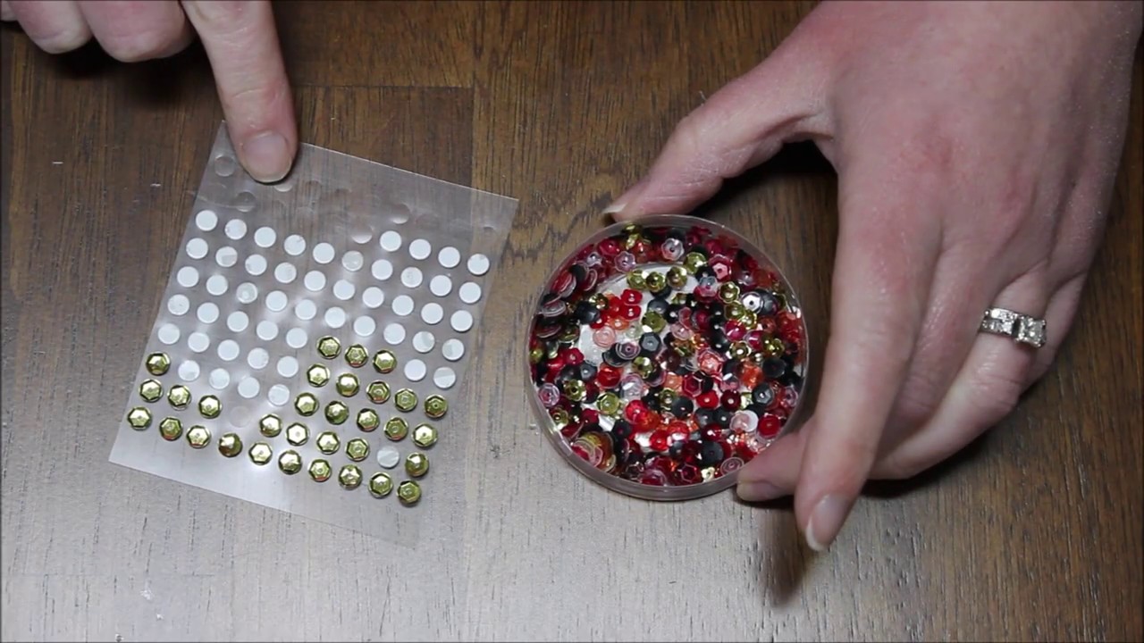 How To Make Your Own Adhesive Backed Sequins - Laura's Stamp Pad - YouTube