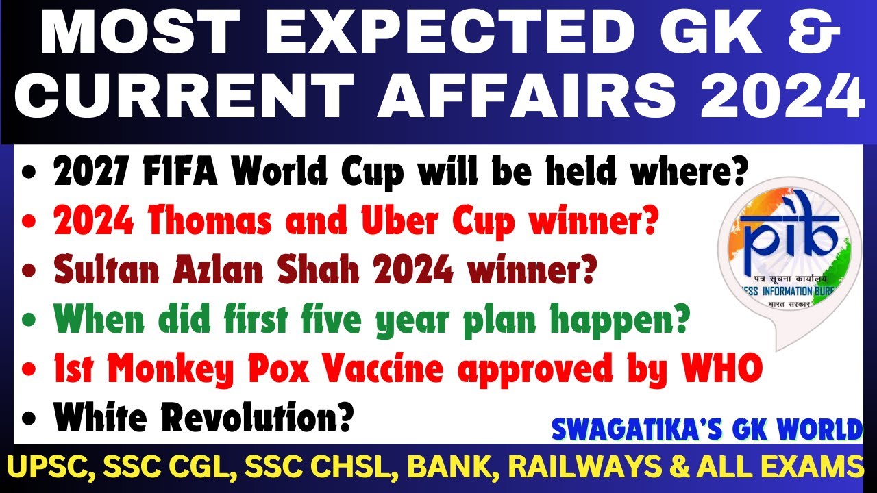 IMPORTANT GK QUESTIONS | MOST EXPECTED GK AND CURRENT AFFAIRS 2024 ...
