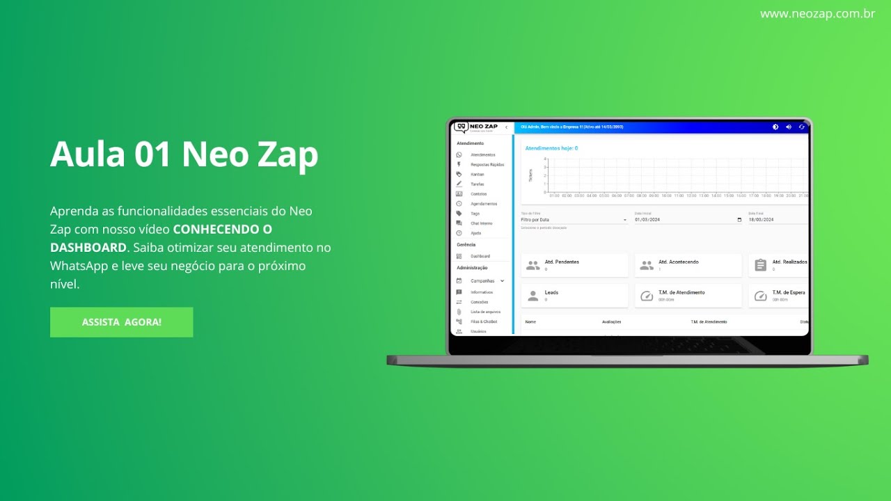 Aula 01 Neo Zap Conhecendo o dashboard Neo Zap - YouTube