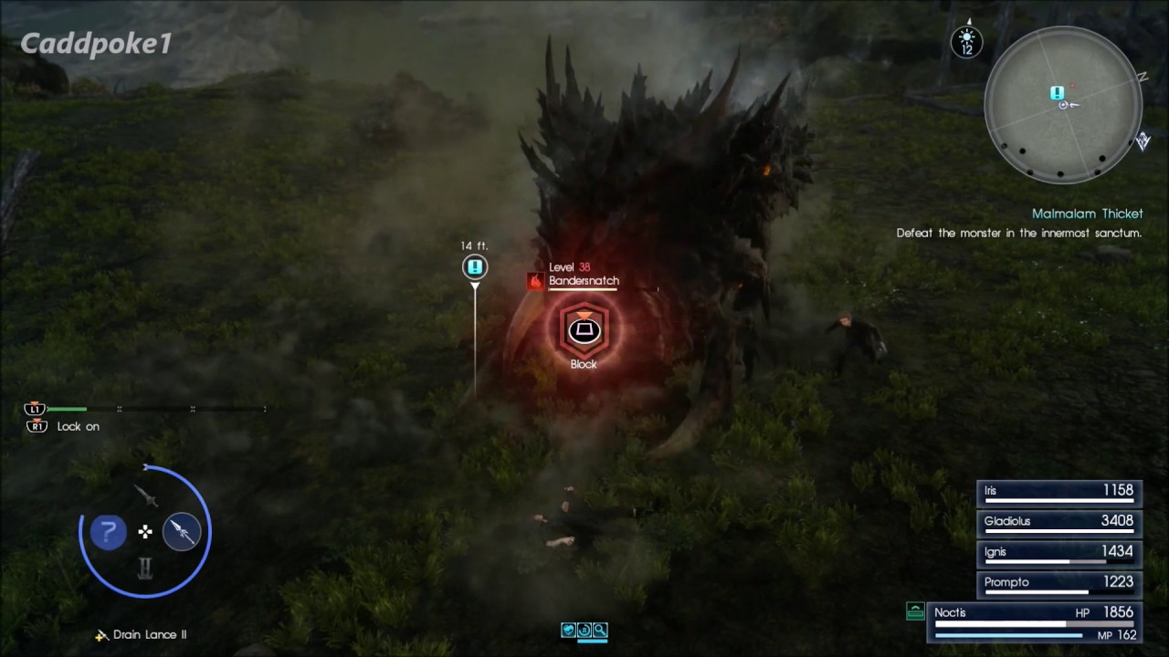 Final Fantasy XV Malmalam Thicket Dungeon Bandersnatch Fight & Tomb of ...