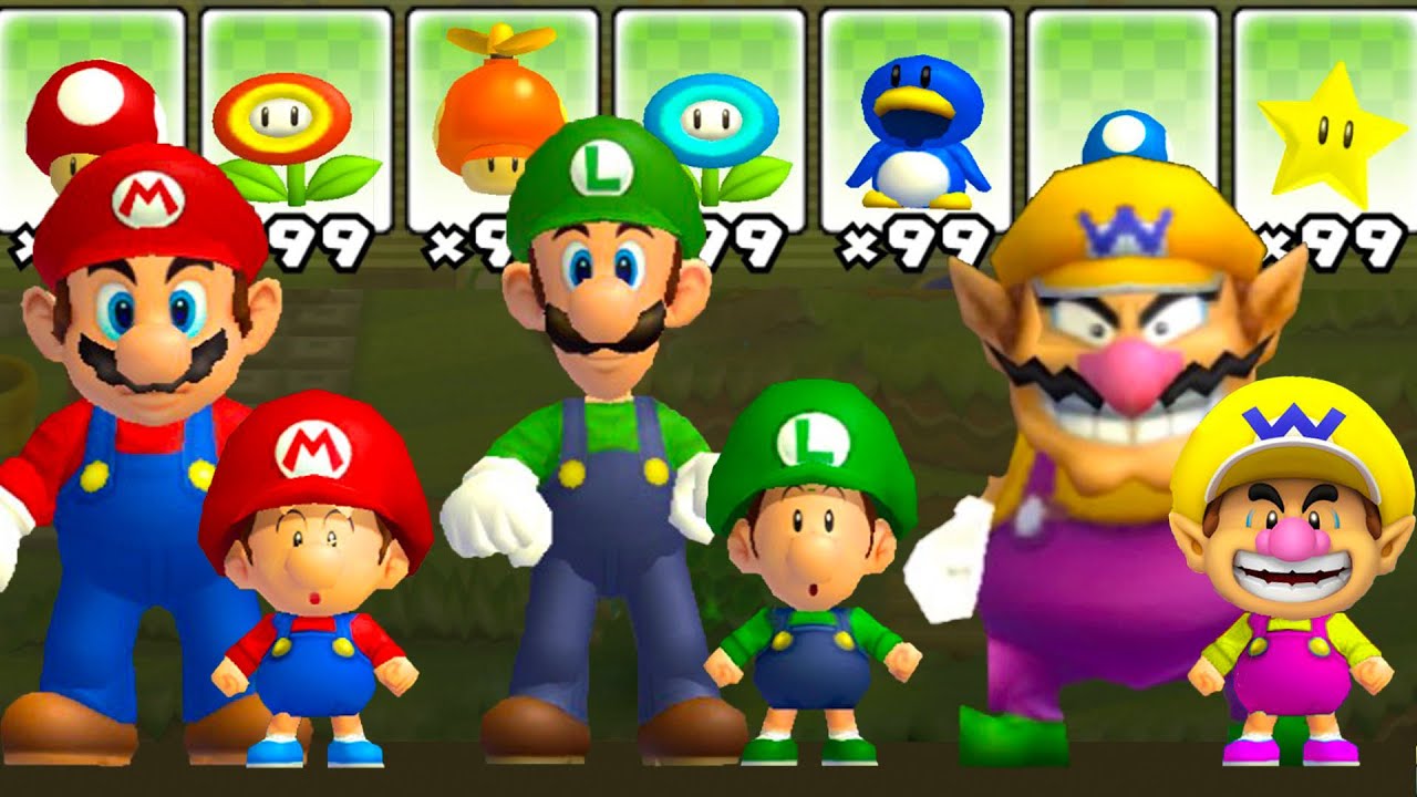 What happens if All Characters & Baby Versions use Power-Ups in NSMBW ...