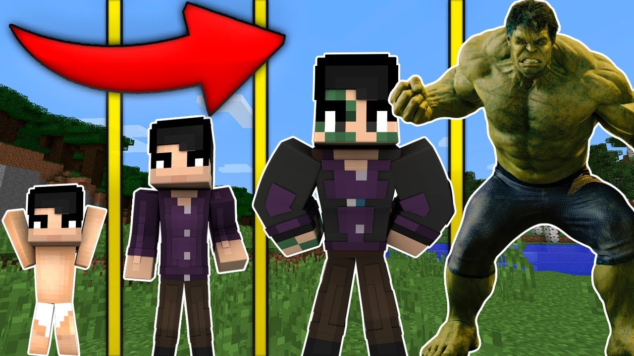 ¡SI HULK TUVIERA UNA VIDA EN MINECRAFT! 😱 | SI HULK (BRUCE BANNER ...