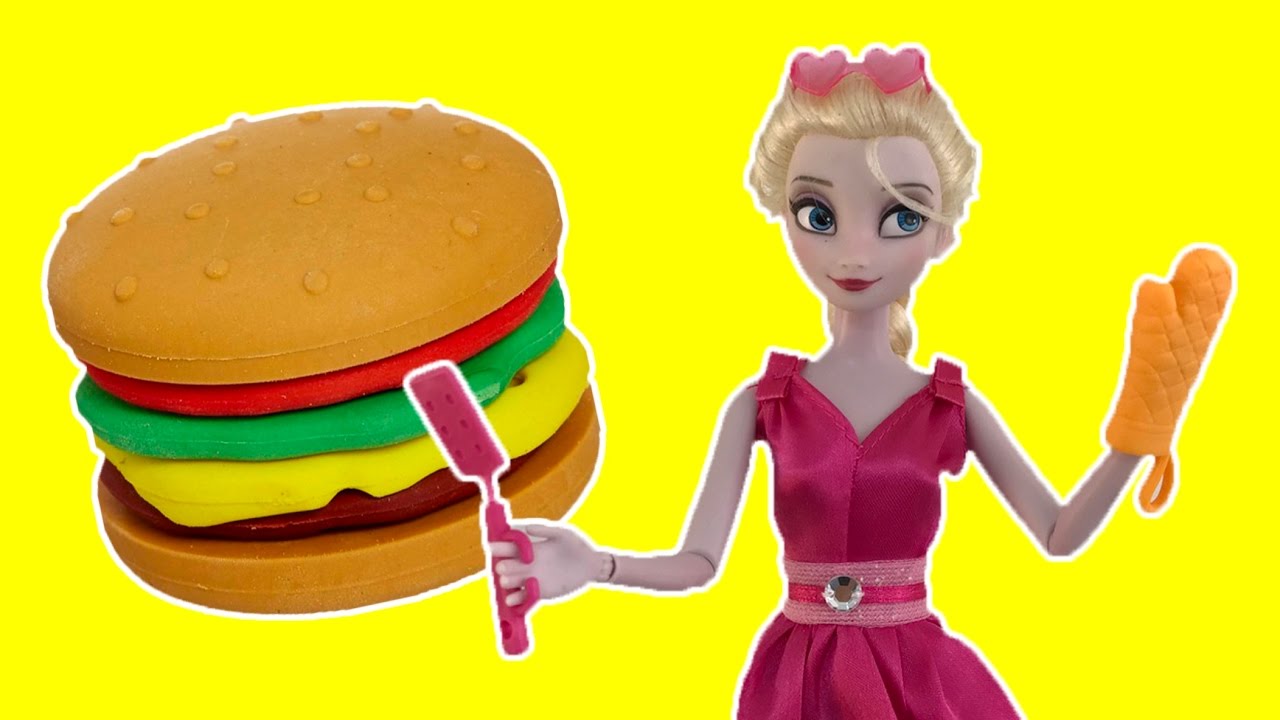 ELSA's Barbecue! Elsa Grills Hotdogs and Hamburgers! Elsa and Anna ...