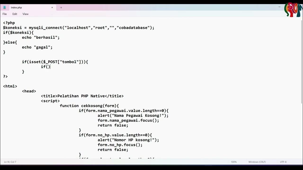 PIRUKUNAN : bimtek db & php part 2 - YouTube