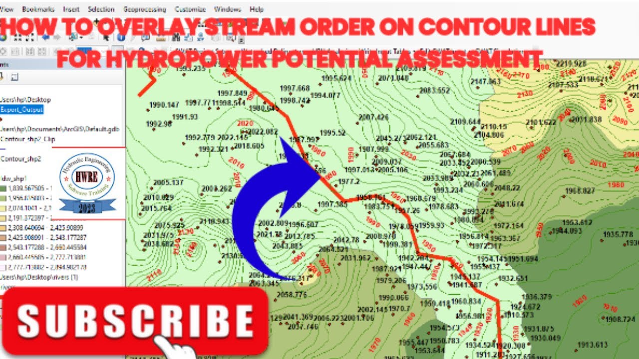 How to Overlay Stream Order on Contour Lines for Hydropower Potential ...