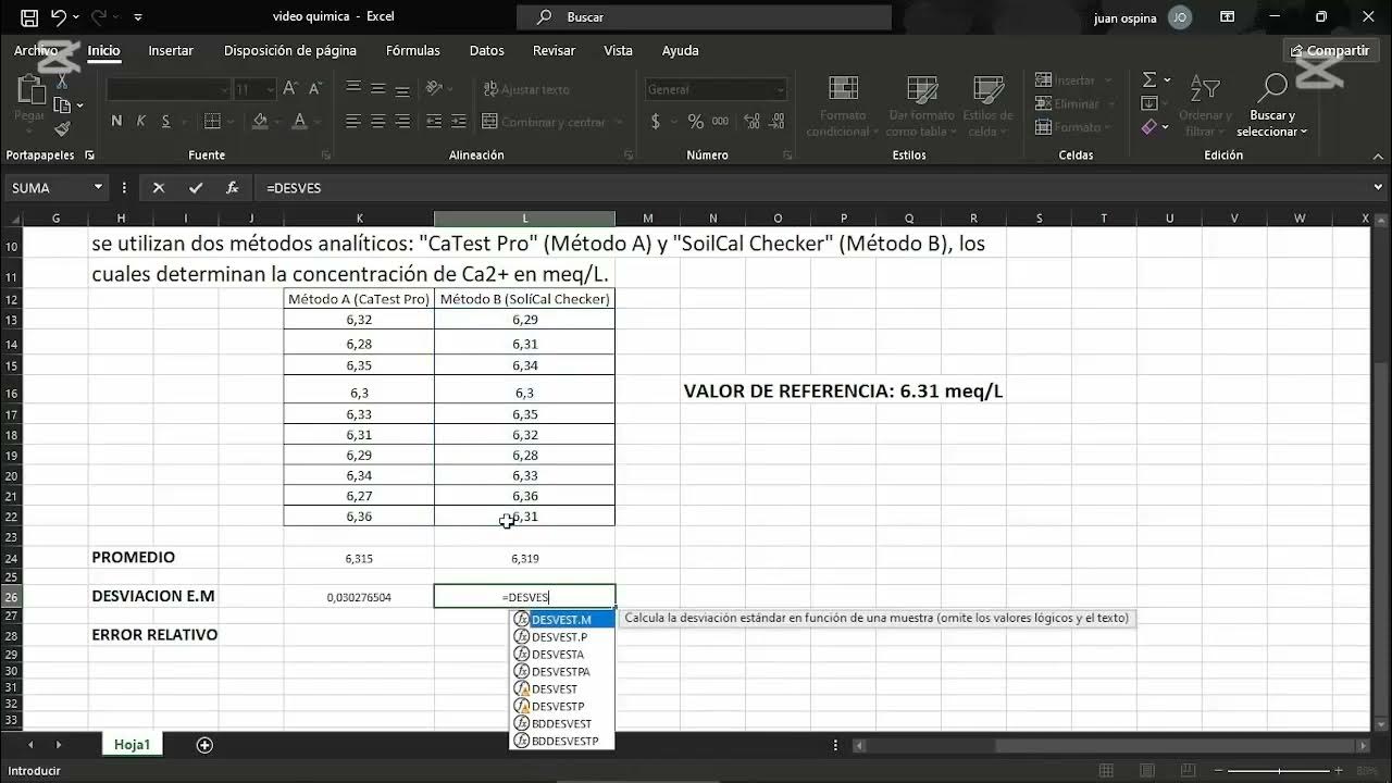 Precisión y exactitud Excel - YouTube