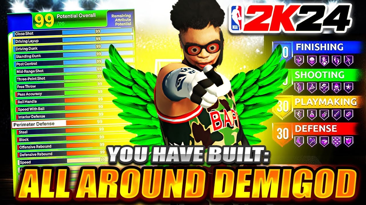 BEST GAME BREAKING DEMIGOD GUARD BUILD IN NBA 2K24! | WORKS FOR ALL ...