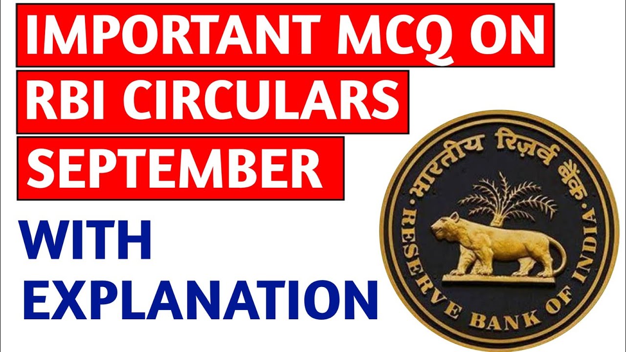 Important MCQ on RBI Circulars September 2023 l Monthly RBI Circulars l ...