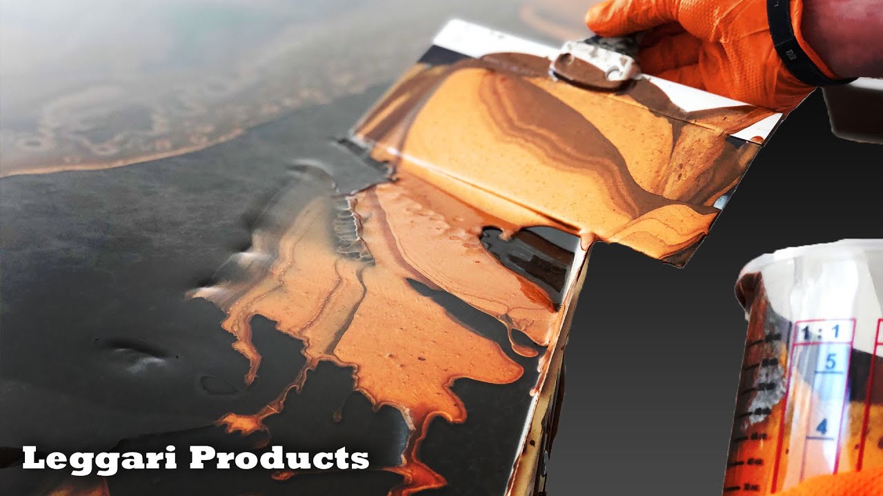 Epic Epoxy Dirty Pour Technique On Custom Wood Countertops Tutorial ...