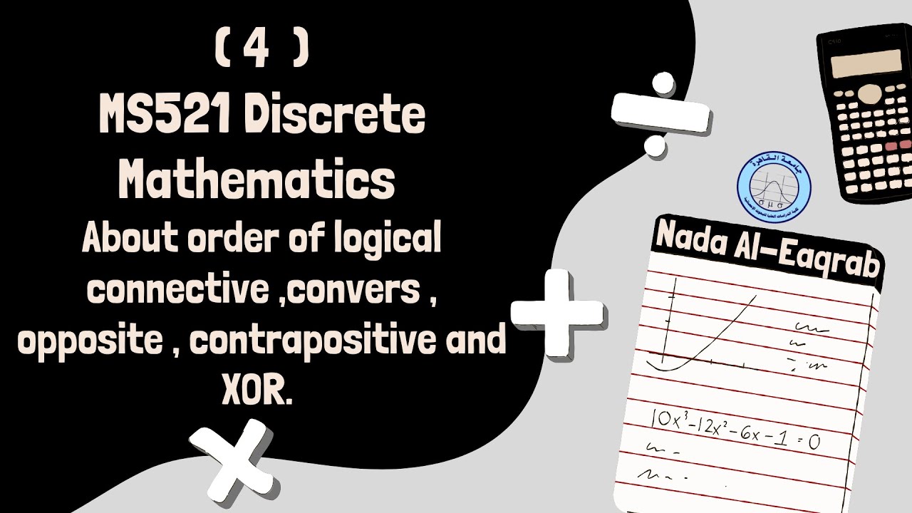 4-MS521|Discrete Mathematics-About order of logical connective ,convers ...