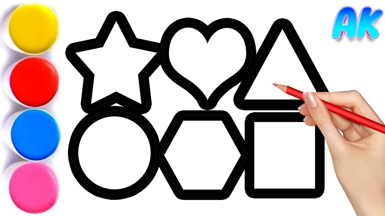Shapes drawing for kids, Learn 2d shapes, colors for toddlers ...
