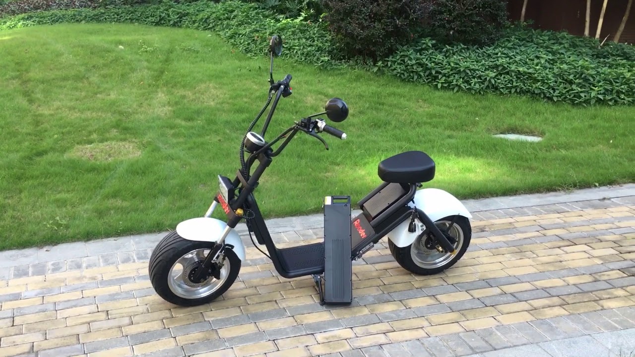 Harley electric scooter chopper citycoco Rooder r804e - YouTube