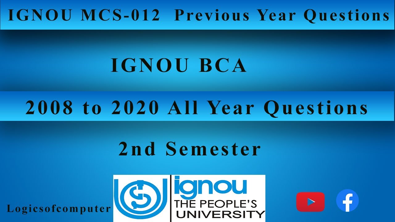 MCS 12 Previous Year Question papaer || MCS 12 question paper ignou ...