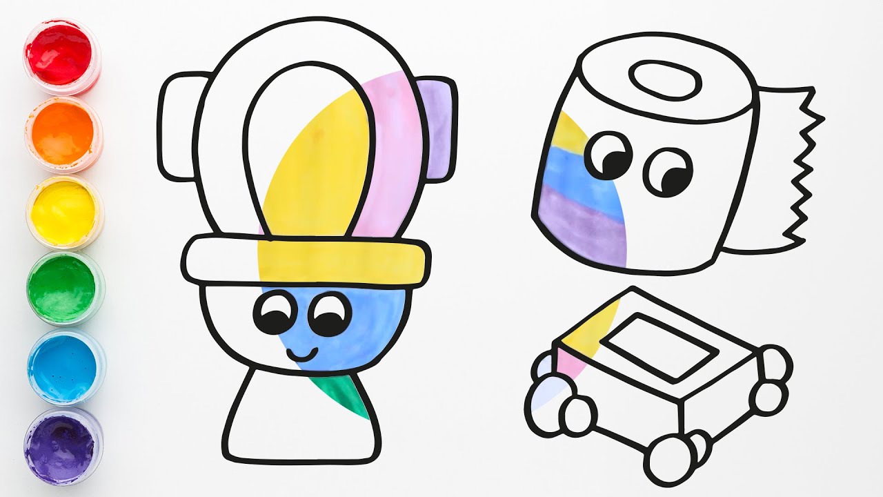 Toilet Drawing, Painting and Coloring for Kids & Toddlers | Drawing ...