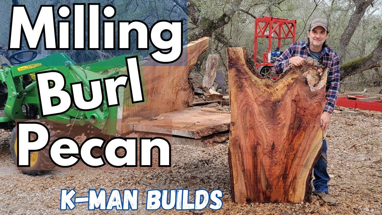 Massive Burl Pecan Log Milling - YouTube