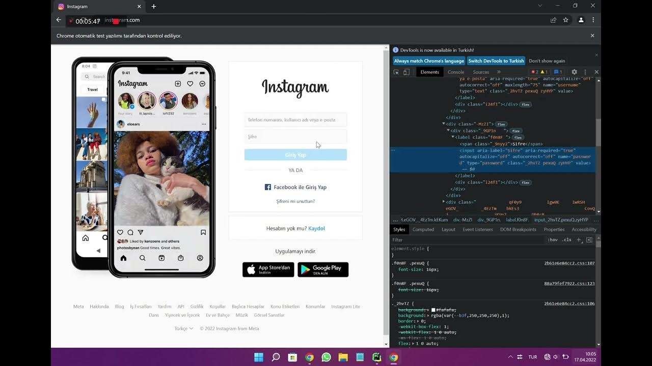 python selenium ile 10dk da instagram otomatik giriş - YouTube