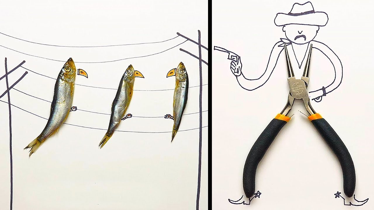 33 DIBUJOS ADORABLES CON OBJETOS SENCILLOS - YouTube