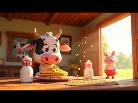 Moo Moo Cow’s Breakfast Time | Farm Morning Song for Kids | Cute Cow ...