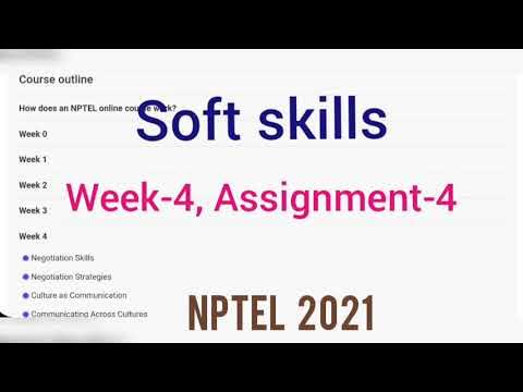 NPTEL || Soft Skills || Week 4, Assignment 4 || NPTEL Assignment 4 Answer || Swayam - YouTube