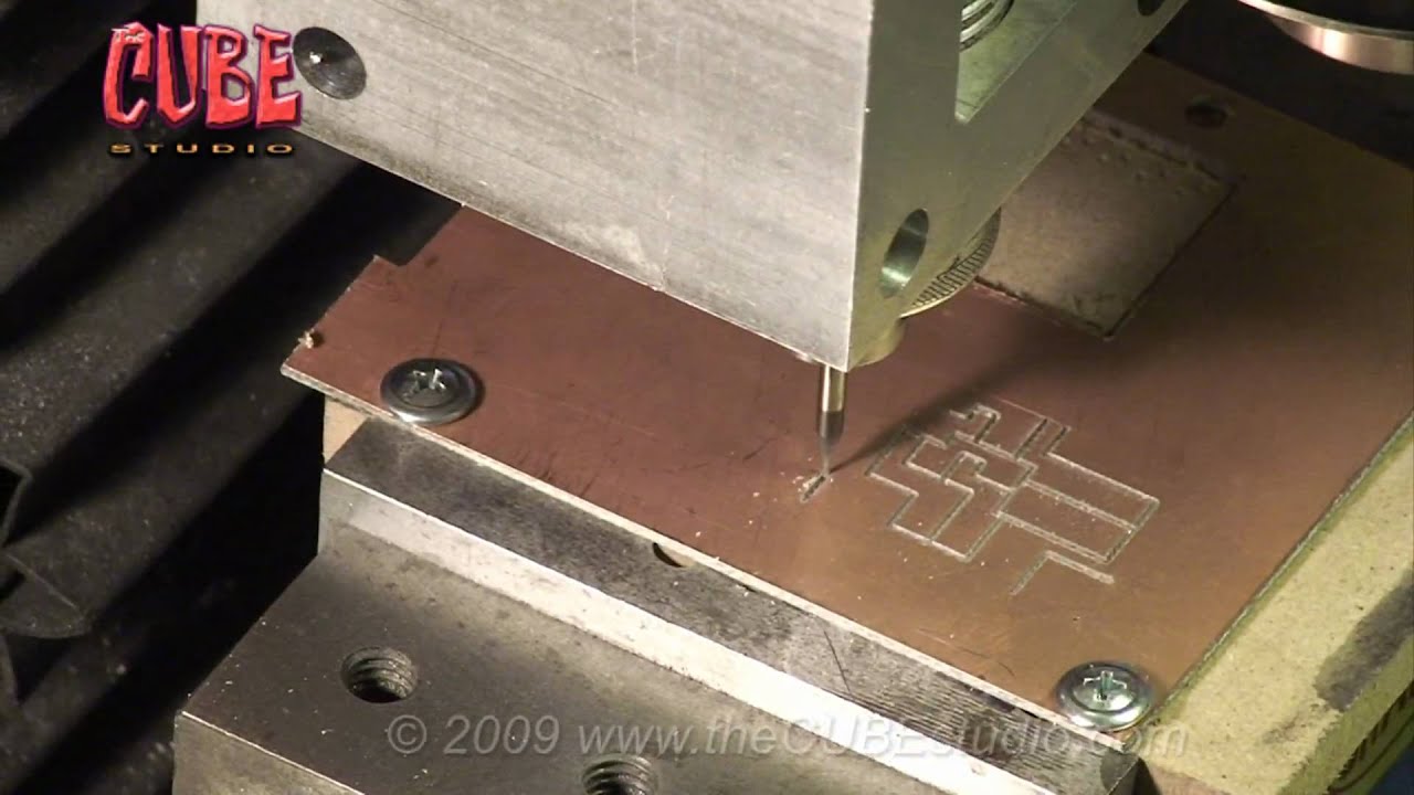 Mini Machining Center makes a PC board - Routing and Drilling and ...