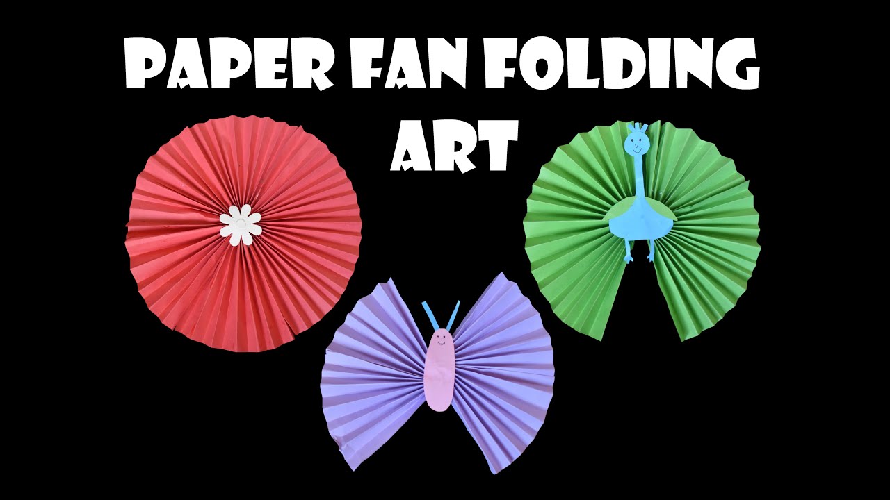 Paper Fan Art / Cute Animals and Shapes with Paper Fans - YouTube