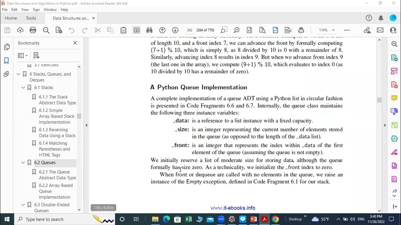 cs250 chapter6 lecture4 queue2 26 11 2022 - YouTube