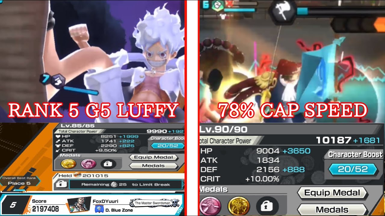 NO.5 G5 LUFFY!? DARK ROGER 78% CAP SPEED!? | My Most Reliable Duo ...