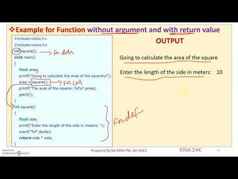 MODULE 4 - TOPIC 5 - FUNCTION WITHOUT ARGUMENT & WITH RETURN VALUE - YouTube