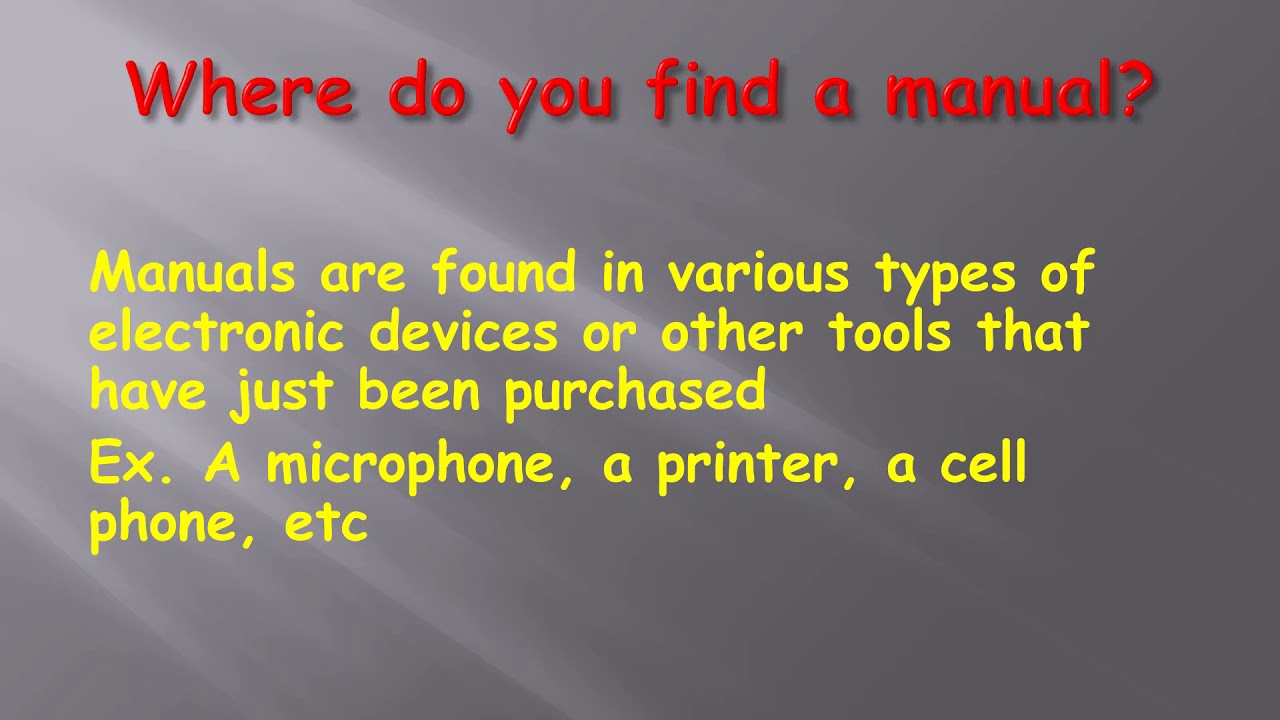 MANUAL TEXT - YouTube