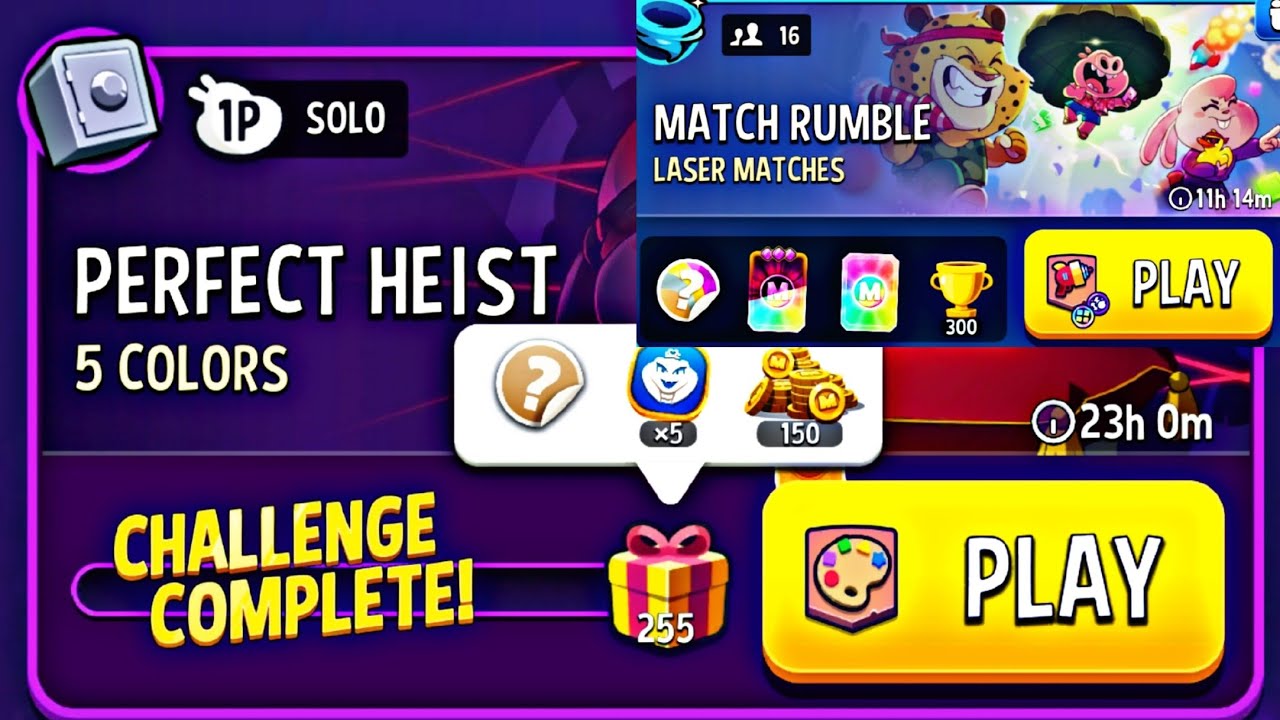 5 color solo challenge & laser matches square matches match masters ...