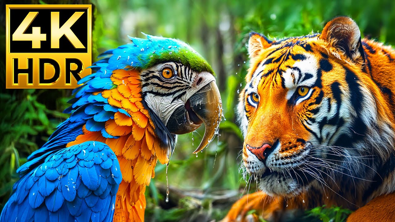ANIMAL WONDER 4K HDR | with Cinematic Sound (Colorful Animal Life ...