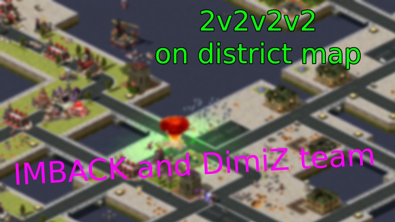 red alert 2 multiplayer - district map - 2v2v2v2 - YouTube