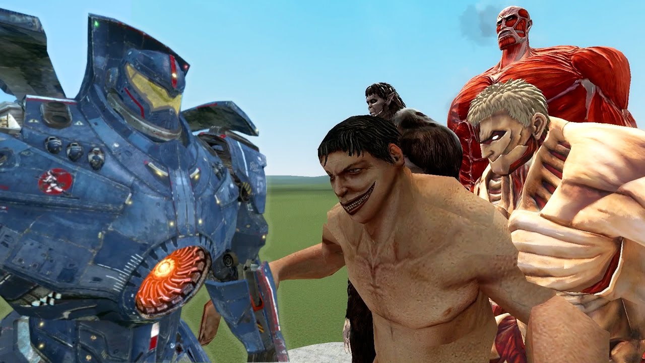 Gipsy Danger VS ALL Titan [Attack On Titan] in Garry's Mod - YouTube