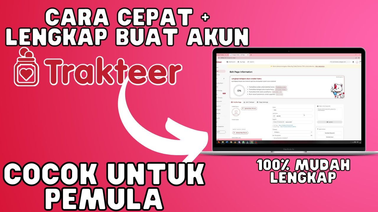 COCOK UNTUK PEMULA, CARA CEPAT MEMBUAT AKUN TRAKTEER DI LAPTOP ATAU ...